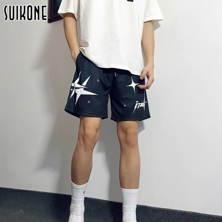 Suikone กางเกงขาสั้นผู้ชายอุปกรณ์กีฬาบาสเก็ตบอลพิมพ์ลายแฟชั่นอเมริกัน ...