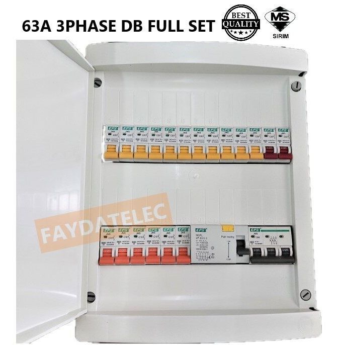 3Phase 63A PVC MCB BOX DB SET C/W 19pcs EPS 1P MCB,1pcs EPS 63 3P MCB ...
