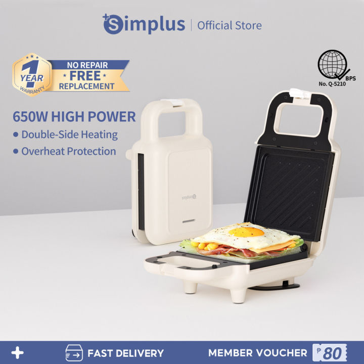 Simplus Sandwich Maker Non-stick MultiFunctional Bread Toaster | Lazada PH