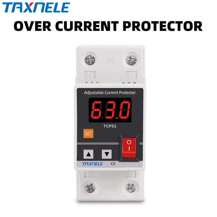 2P 63A Automatic Recovery AC Electric Adjustable Current limiter with ...