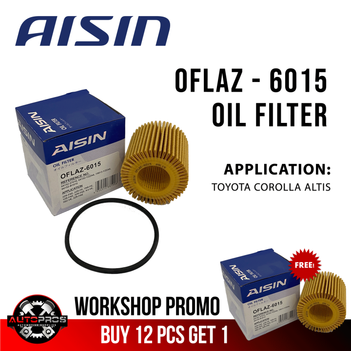 AISIN Oil Filter for Toyota Altis - OFLAZ-6015 (VIC O-119) | Lazada PH