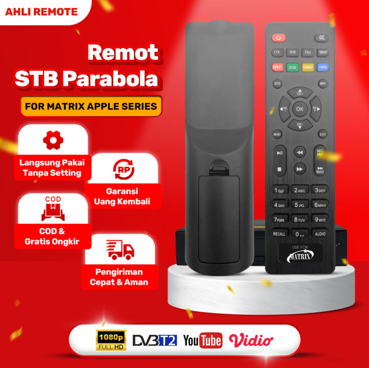 Remot Pengganti Untuk Remote STB Receiver Parabola Matrix Apple HD DVB ...