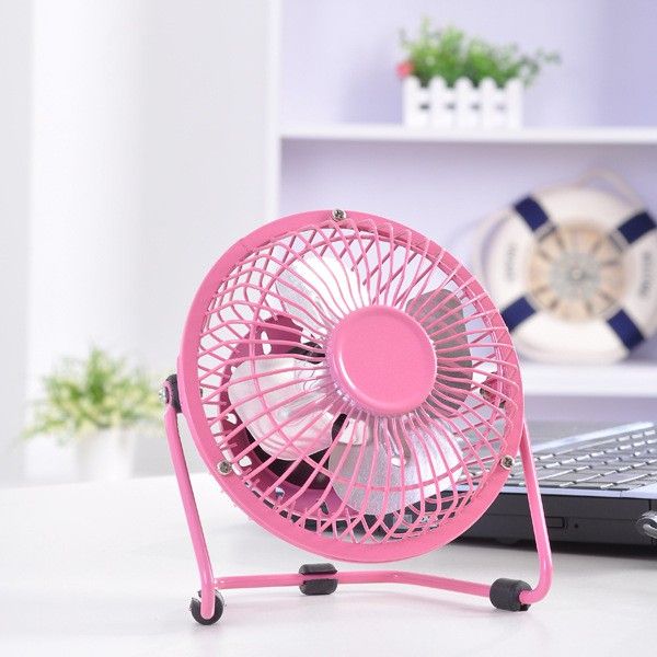 4 Inch Metal PINK : Metal Desk Fan Small Table Fan 4 Inch Mini Portable ...