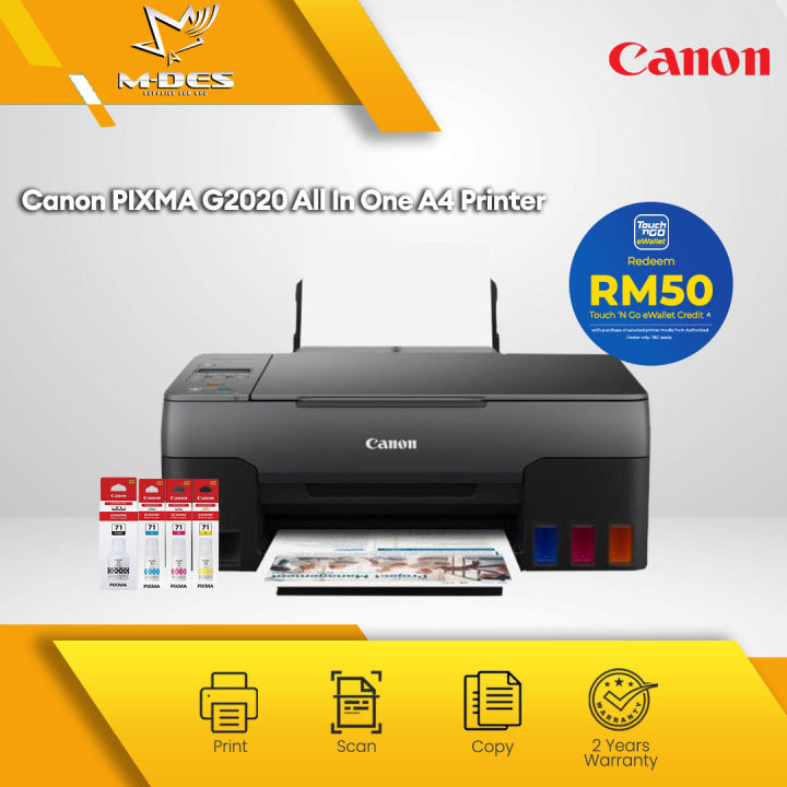 Canon PIXMA G2020 All In One A4 Color Ink Tank Printer ( Print, Scan ...