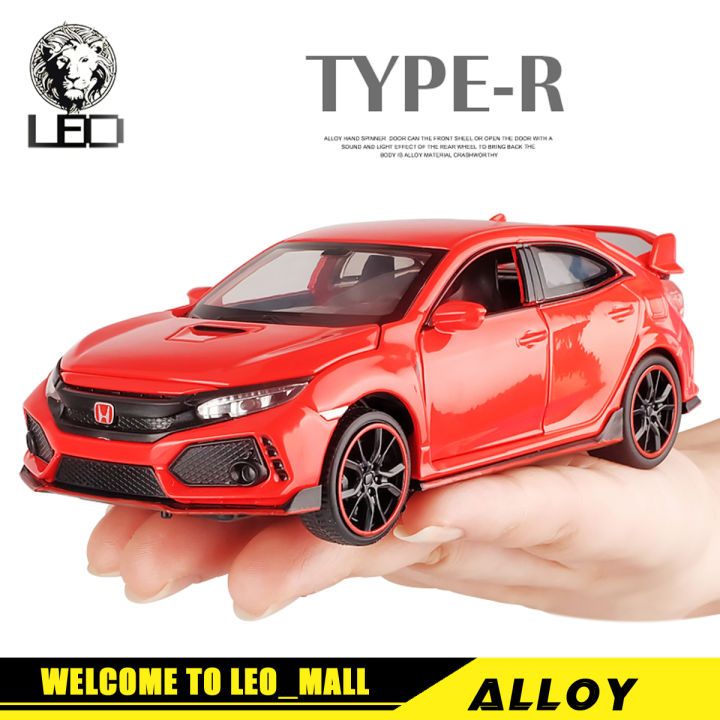 LEO 1:32 Scale HONDA CIVIC TYPE-R DIECAST model alloy car sound and ...