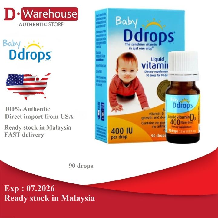 DDrops Booster Baby Ddrops Liquid Vitamin D3 400 IU 90 Drops (2.5 ml) | Lazada