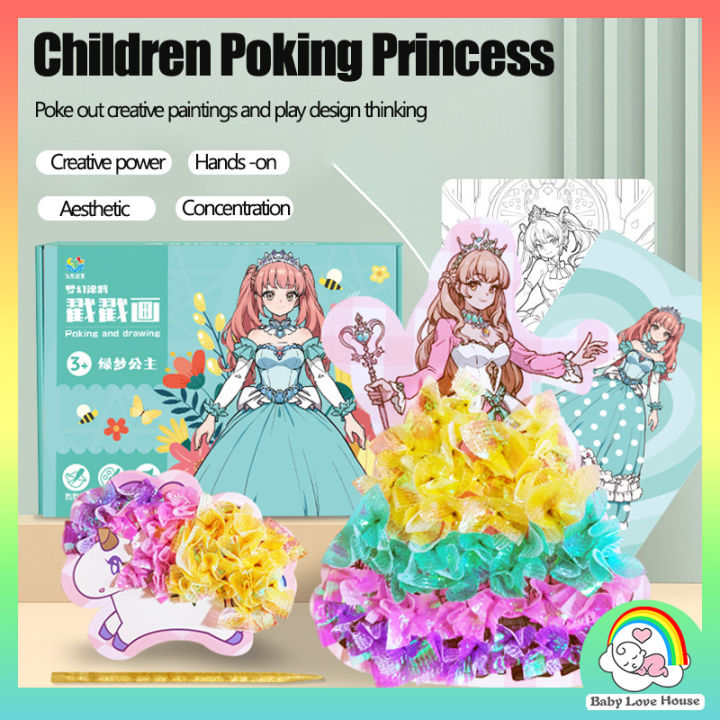 Ready Stock Children DIY Poking and Drawing Puzzle Kids Toy for Girls ...
