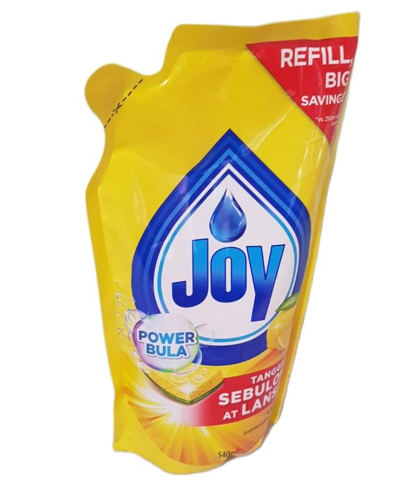 JOY Concentrate Dishwashing Liquid (Refill Pouch) - Lemon Scent (pack of 1 Refill Pouch x 540 ml ...