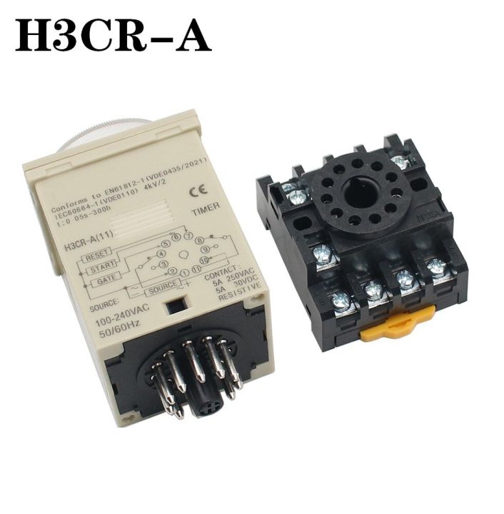 H3CR-A 11 Pin AC 100-240V Time Relay H3CR Series12vd 24VDC 100-240VAC ...