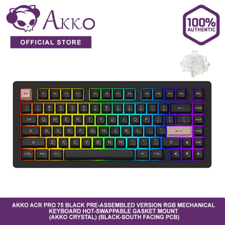 AKKO ACR Pro 75 Black Pre-Assembled Version RGB Mechanical Keyboard Hot ...