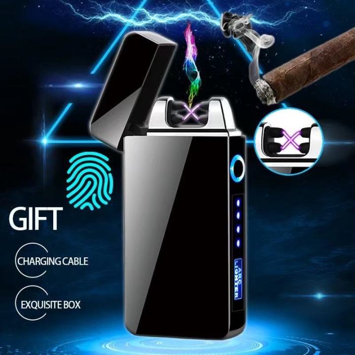 TECHNO Windproof Dual Arc Lighter Plasma Flameless Rechargeable ...