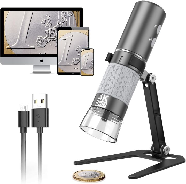Wireless Digital Microscope 4K HD Wi-Fi Microscope Camera Digital ...