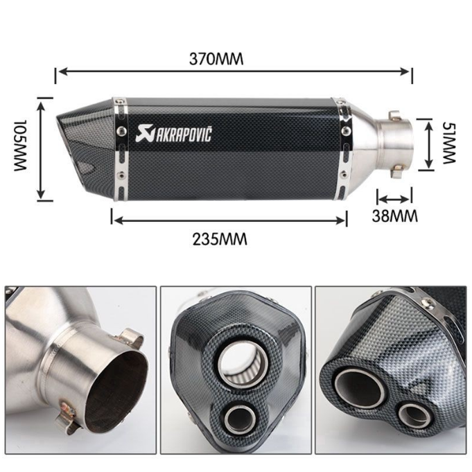 Motorcycle Full Exhaust System Muffler Tailpipe Rear Pi-pe for Honda ...