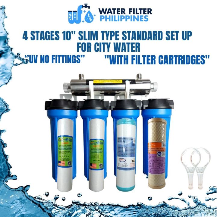 Water Filter 4 Stages 10" Slim Type Standard City Water WH With 2 GPM ...