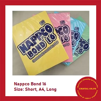 Nappco Bond Paper sub16 Colored Bond 500 pcs per ream YELLOW Short, A4 ...