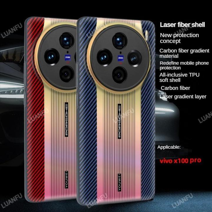 Case for Vivo X100 5G X100 Pro X100s Pro Laser Gradient Layer Carbon ...
