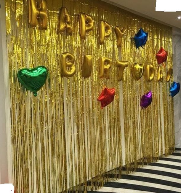 Tirai Ulang Tahun 2 meter x 1 meter / Tirai Happy Birthday / Tirai ...