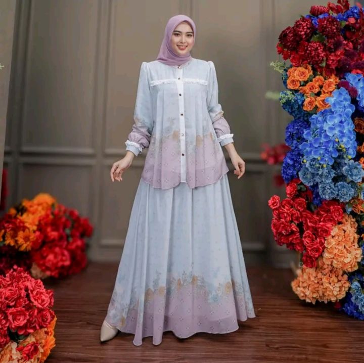 VIRAL !! One Set Rok Danelia Model Kancing 2in1 (Atasan & Rok) | Lazada ...