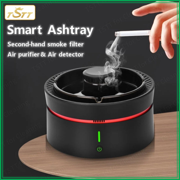Smart Air Purifying Ashtray Removal Smoke Filter Portable USB ...