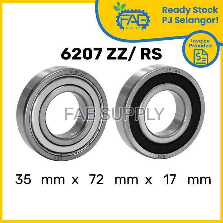 6207ZZ 6207RS 6207 Ball Bearing Deep Groove 35*72*17mm | Lazada