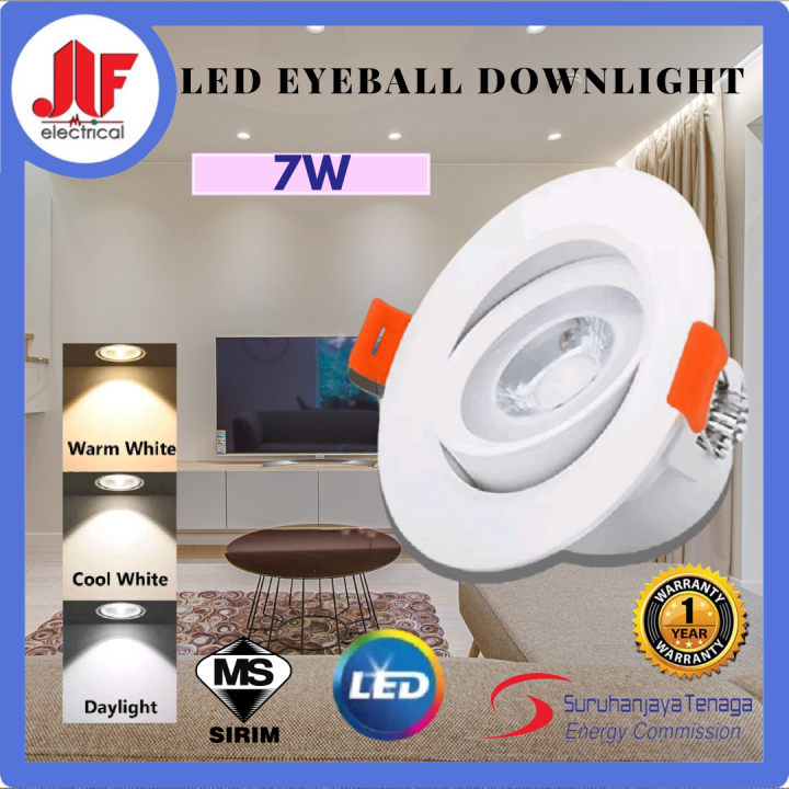 [SIRIM] LED Eyeball | 7W | Daylight 6500K/ Warm White 3000K/ Cool White ...