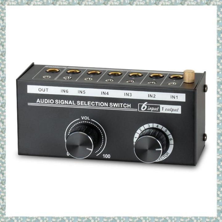 (VAEF) Audio Switcher -6-Way 3.5/6.35mm Stereo Audio Switch - Signal ...
