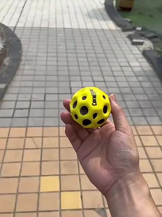 Useful Hole Ball Soft Bouncy Ball Anti-fall Moon Shape Porous Bouncy ...