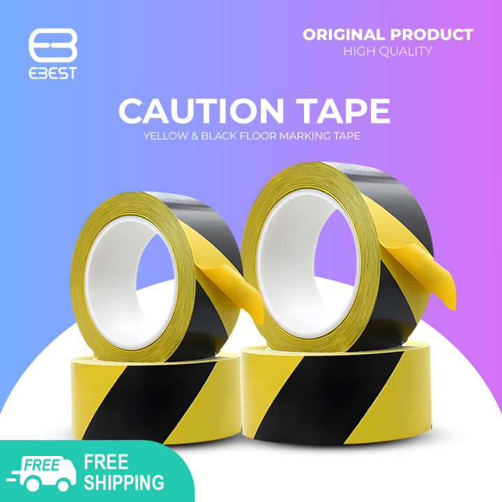 Caution Tape PVC Black and Yellow Material Safety Hazard Warning ...