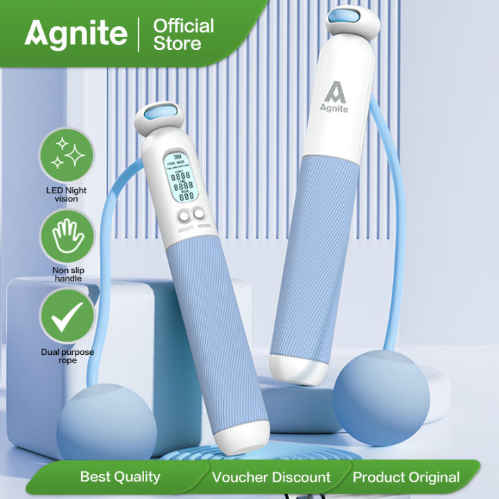 Agnite Digital Jump Rope / Tali Skipping / Lompat Tali Counter Hitung Otomatis 2.8 M ER041 ...