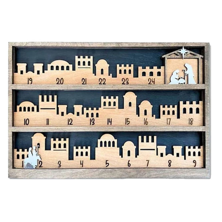 Wood Nativity Advent Calendar 24 Days Christmas Advent Countdown ...