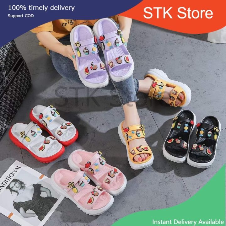 ST7321 2023 New Style Crocs Classic Bae Clogs Heels Beach Walk Slides ...