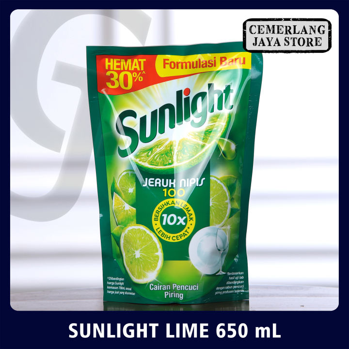 Sunlight Pouch Refill 650mL - Lime Jeruk Nipis - Sabun Cuci Piring | Lazada Indonesia