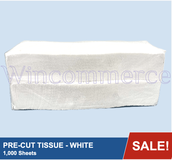 Pre cut Tissue Paper 1,000 sheets PURE PULP [Paper Towel / Precut Tissu ...
