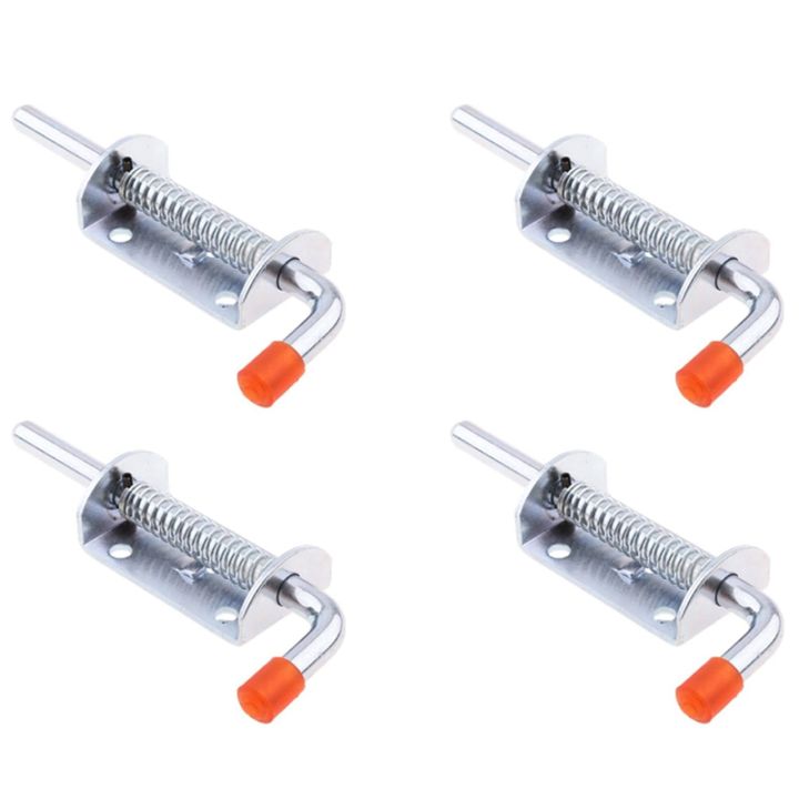 【Acmdehk】4X Metal Lock Bolt Spring Loaded with Grip Heavy Duty for Gate ...