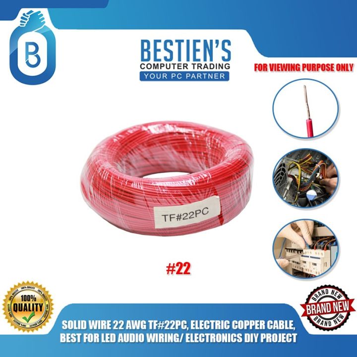 COD SOLID WIRE 22 AWG TF#22PC, ELECTRIC COPPER CABLE, BEST FOR LED ...