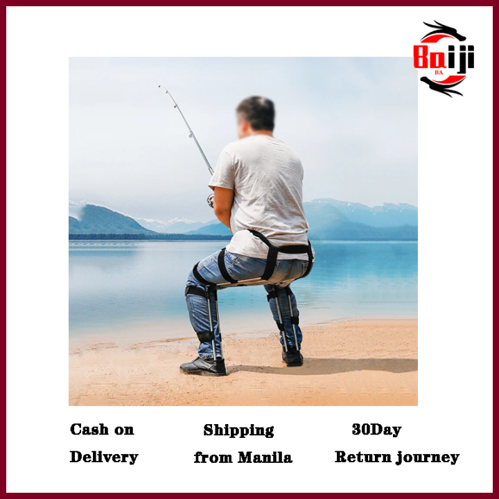 Portable and wearable invisible seat artifact exoskeleton folding chair ...