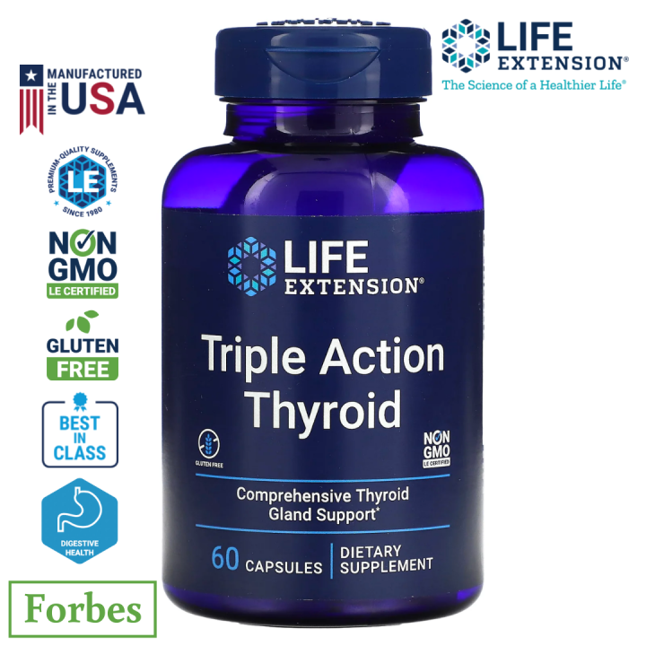 Life Extension Thyroid Support Complex 60 Capsules Ashwagandha Ginseng ...