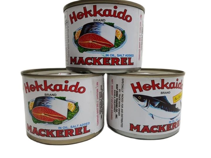 HOKKAIDO Mackerel Sardines in Oil, Salt Added - White (6 cans x 200 grams) | Lazada PH