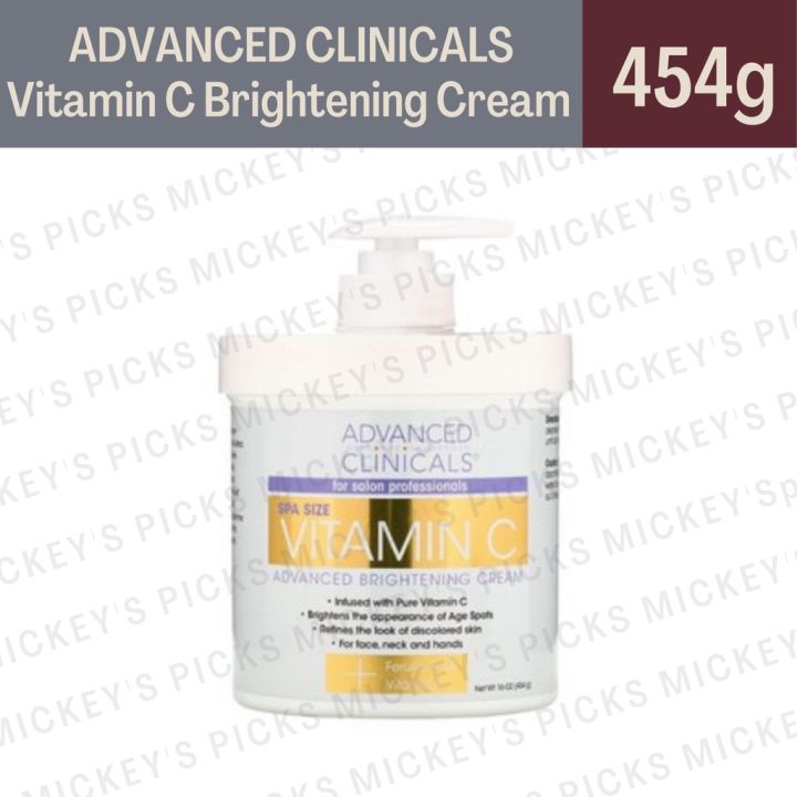Advanced Clinicals Vitamin C, Advanced Brightening Cream, 16 oz (454 g ...