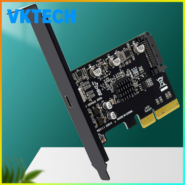 [Vktech] USB PCIE Card Type C PCI-Express To USB 3.2 Gen 2 20Gbps PCI Express Expansion Card To ...