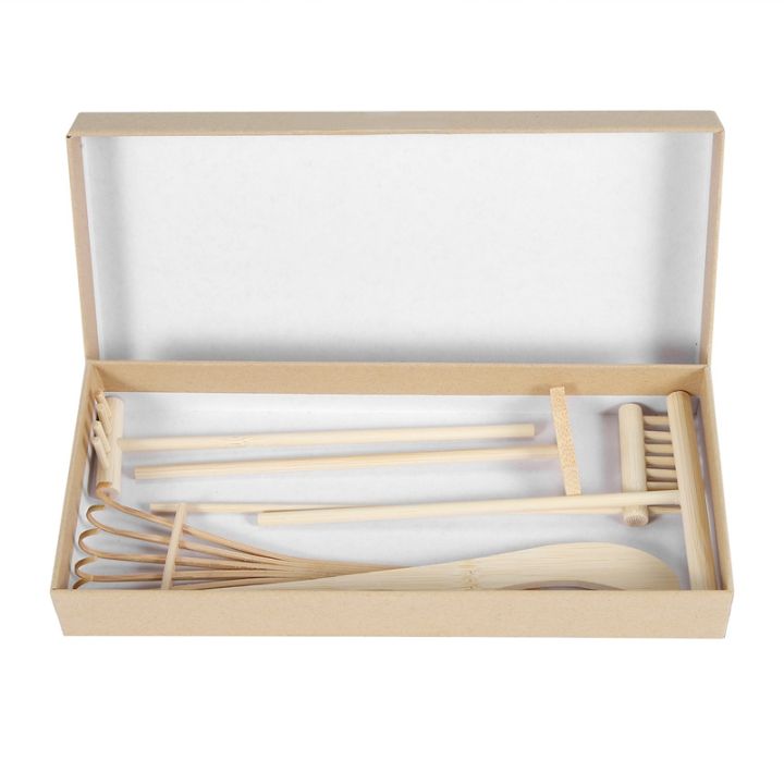 Mini Japanese Zen Garden Rake Bamboo Tool Set, Wooden Sandbox Sand Play ...