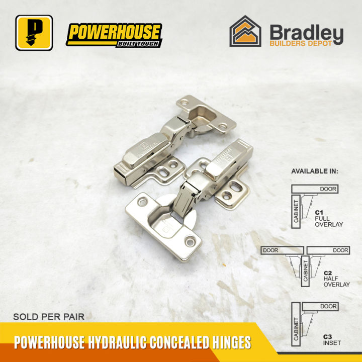 Powerhouse Hydraulic Soft Close Concealed Hinges (C1,C2 or C3) | Lazada PH