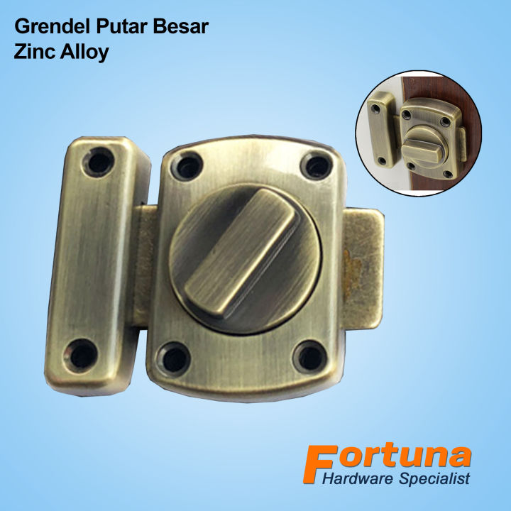 FORTUNA Grendel Pintu Kotak Bolak Balik Besar / Grendel Pintu Putar ...
