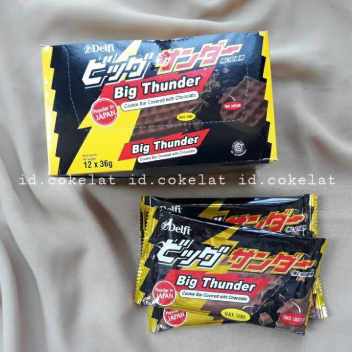 BISKUIT COKLAT DELFI BIG THUNDER 36GR ISI 12 - 1 BOX COOKIE BAR ...