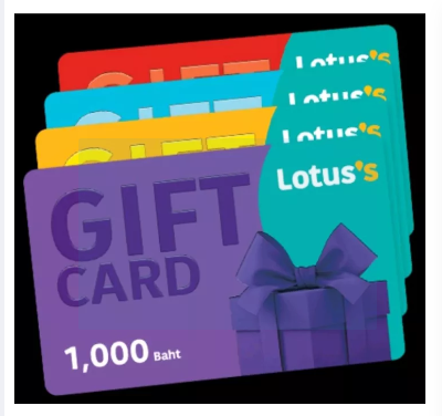 บัตรแทนเงินสดโลตัส มูลค่า1,000 บาท ไม่มีวันหมดอายุ lotus card giftcard ...