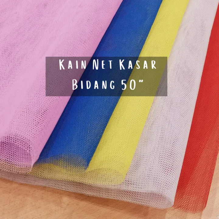 Kain Net Kasar Mesh Fabric Rough Net Bidang 50" For Gift Wrapping ...