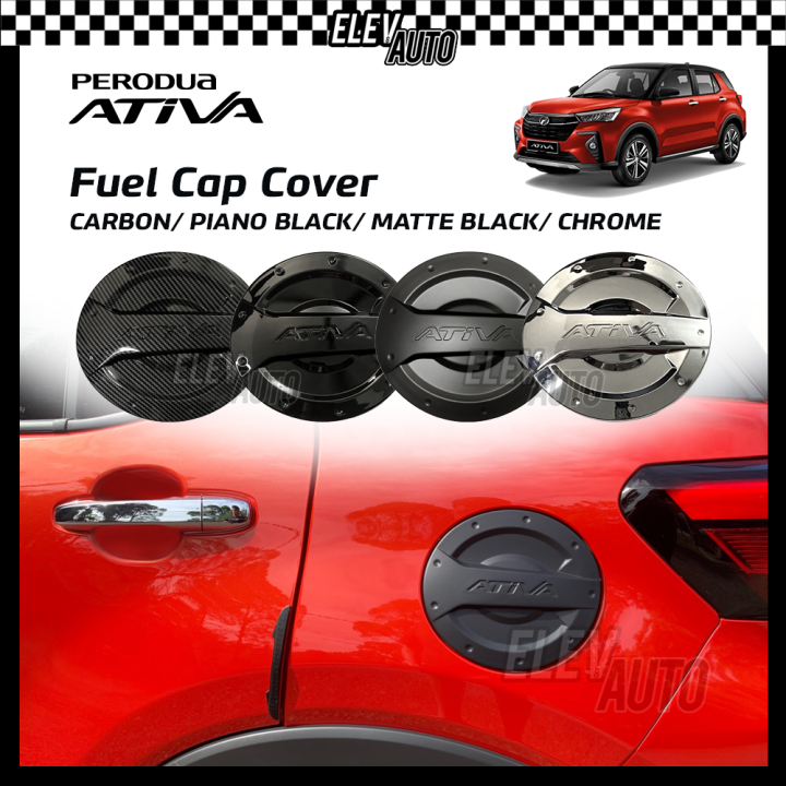 Perodua Ativa CARBON BLACK CHROME Fuel Cap Cover Gas Tank Trim ...