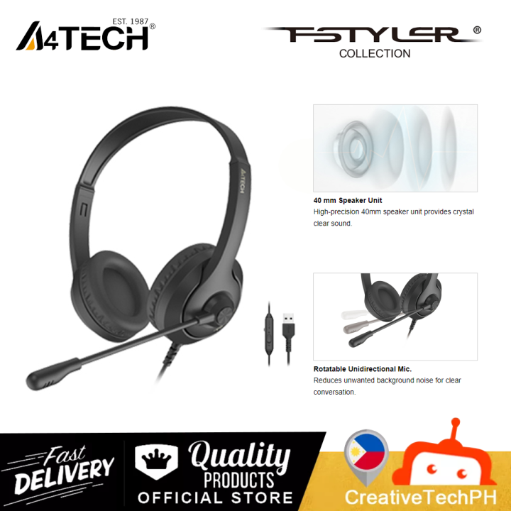 A4tech Fstyler Fh100u High Performance Usb Stereo Headset Headphone
