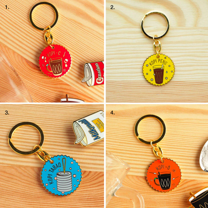 Singapore Souvenir Kopitiam Keychains – Coffee (Kopi) Peng C O Dabao ...