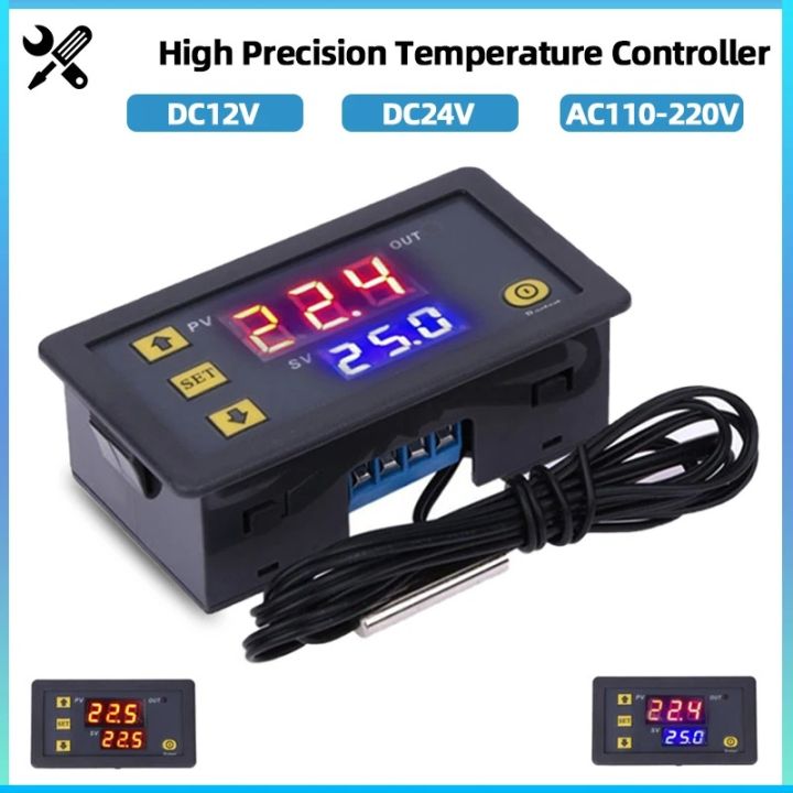 W3230 Digital Thermoregulator 12V 24V AC110-220V Temperature Controller ...